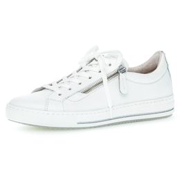 Keilsneaker Gabor "FLORENZ", Damen, Gr. 36, wei&szlig;, Kalbsleder, Schuhe Sneaker, weich gepolstertem Schaftrand, Freizeitschuh, Halbschuh, Schn&uuml;rschuh
