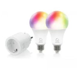 Deltaco Smart Home Starterkit, 2x RGB LED Lampe E27 + 1 Smart Plug