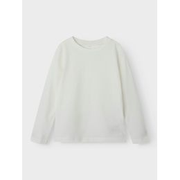 Langarmshirt name it "NMFVIBBI LS TOP NOOS", Mädchen, Gr. 92, weiß (cloud dancer), Jersey, Obermaterial: 95% Baumwolle, 5% Elasthan, unifarben, normal hüftlang, Rundhals, Shirts