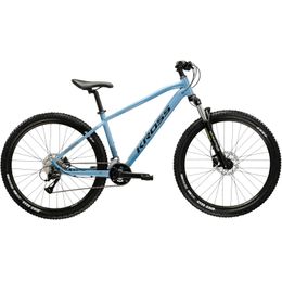Mountainbike KROSS "Hexagon 4.0" Gr. 38, blau (blau, schwarz), Fahrräder, 38cm, 27,5+ Zoll (69,85cm) hinten: 27,5+ Zoll (69,85cm)