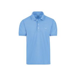 Poloshirt TRIGEMA "TRIGEMA Poloshirt in Piqué-Qualität", Damen, Gr. S, blau (horizont), 100% Baumwolle, Basic, Shirts