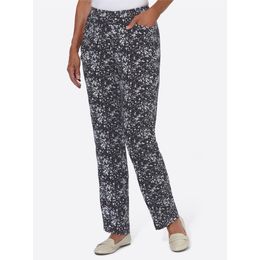 Schlupfhose Classic Basics, Damen, Gr. 21, Kurzgr&ouml;&szlig;en, schwarz (schwarz, ecru, bedruckt), 100% Viskose, gemustert, mehrfarbig, lang, Hosen Schlupfhose