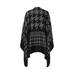 Tchibo - Poncho mit Hahnentritt-Jacquard - schwarz