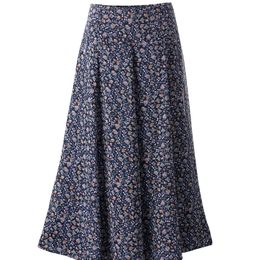 Maxirock Inspirationen, Damen, Gr. 19, blau (marine, bedruckt), 100% Polyester, bedruckt, geblümt, gemustert, mehrfarbig, lang, Röcke Maxirock