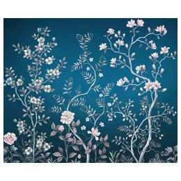 Vliestapete Komar "Digitaldruck Vlies - Aurore - Größe 300 x 250 cm", bunt (blau, rosa, weiß), B:300 L:250, Vlies, Tapeten, Wohnzimmer, Schlafzimmer