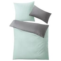 Wendebettwäsche Kleine Wolke "Gracia", grün (mint), B/L: 135cm x 200cm, 1 Stk., 1 Stk., Mako-Satin, B/L: 80cm x 80cm & 80cm x 40cm, 3 Stk., Mako-Satin, Obermaterial: 100% Baumwolle, Bettwäsche, in Mélange-Optik