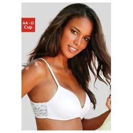 Bralette-BH Lascana, Damen, Gr. 80, Cup AA, weiß, Microtouch, Obermaterial: 85% Polyamid, 15% Elasthan, Basic, BHs Spitzenwäsche Spitzen-BH Bralette Schalen-BH T-Shirt-BH Bügelloser-BH, ohne Bügel, mit nahtlos vorgeformten Cups