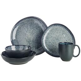Novel Kombiservice S&oslash;ren Grey, Grau, Keramik, 10-teilig, Farbverlauf, 390 ml,725 ml, Lfgb, Handmade Quality, lebensmittelecht, Essen & Trinken, Geschirr, Geschirr-Sets, Kombiservice