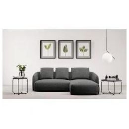 Ecksofa Trendmanufaktur "Shawn Designsofa mit elegant geschwungen Armlehnen, L-Form", schwarz (jet schwarz), B:232cm H:87cm T:167cm, 100% Polyester, Sofas, bequem, organischer Form, mit hochwertigem Bezug