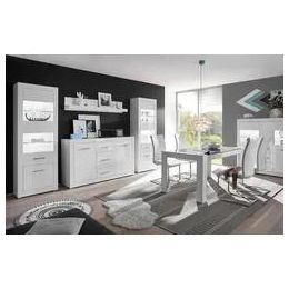 Wohnwand Inosign "BIANCO", weiß (weiß matt, weiß mdf hochglanz), Kastenmöbel-Sets