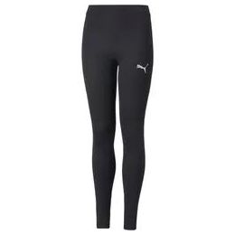Trainingshose Puma "LIGA BASELAYER LONG TIGHT JR", Kinder, Gr. 176, N-Gr, schwarz (Puma schwarz), Jersey, Obermaterial: 88% Polyester, 12% Elasthan, unifarben, schmal normal, Hosen