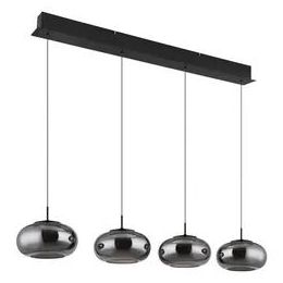 Globo LIGHTING LED-Hängeleuchte "QUINTARA", schwarz (schwarz matt), 1, Ø 20cm H: 150cm, 1 Stk., Leuchten, Pendelleuchte, Esstisch, Essbereich, Wohnzimmer, höhenverstellbar