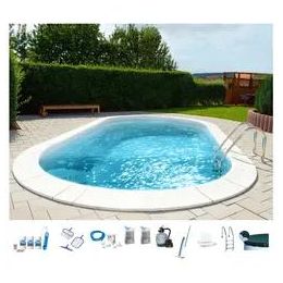 Ovalpool MY POOL BWT "PREMIUM mit sandfarbener Innenfolie", beige (weiß, sand), B:360cm H:150cm L:737cm, Schwimmbecken, Höhe 150 cm, in verschiedenen Größen