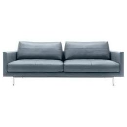 3-Sitzer "CR.414, Designsofa, edles Sofa, Loungesofa, Ledersofa, klares Design", blau (blaugrau), B:200cm H:91cm T:106cm, CREATION BY ROLF BENZ, Sofas, aus Leder oder Chenille, erstklassiger Sitzkomfort, legere Polsterung