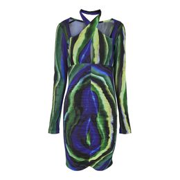 Noisy may Kleid 'LESLEY' Damen Gr&ouml;&szlig;e 42 blau / gelb / gr&uuml;n / schwarz Winterkleid