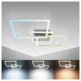 B.K.LICHT LED Deckenleuchte "BKL1440 LED Deckenlampe, einstellbare Farbtemperatur, LED Lampe", silber (chrom), 1, H: 8cm, 1 Stk., Leuchten, 2700K - 6500K, 4.200Lm, 40W, 50x38,8x8 cm, Chrom-Alu