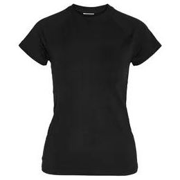Kurzarmshirt Noisy may "NMKATINKA S/S RAGLAN TOP FWD JRS NOOS", Damen, Gr. XS (34), schwarz, Jersey, Obermaterial: 95% Baumwolle, 5% Elasthan, unifarben, figurbetont, Rundhals, Shirts