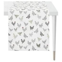Tischläufer Apelt "6710", grau, B:140cm L:42cm, Baumwolle, Polyester, Tischdecken