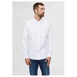 Langarmhemd Selected HOMME "SLHREGRICK-OX SHIRT LS NOOS", Herren, Gr. S, N-Gr, weiß, Jersey, Obermaterial: 97% Baumwolle, 3% Elasthan, unifarben, regular fit, Hemden, mit Brusttasche