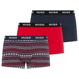 Trunk HUGO UNDERWEAR "TRUNK TRIPLET DESIGN", Herren, Gr. XL (54), open miscellaneous 981, Jersey, Obermaterial: 95% Baumwolle, 5% Elasthan, eng, Unterhosen, mit Logobund