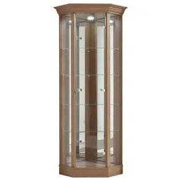 Fif Möbel Vitrine FIF MÖBEL "TRIO", eiche, B:76cm H:188cm, Holzwerkstoff, Sicherheitsglas ESG, Schränke, Eckvitrine/Glasvitrine 1x Glastür, perfekt für Sammler, Sammlervitrine