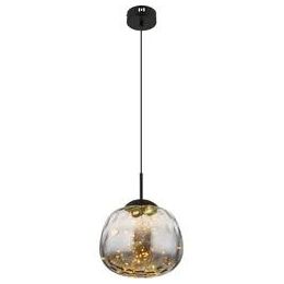 Globo LIGHTING LED Pendelleuchte "FIREFLY", schwarz, 1 Stk., Leuchten, Hängelampe/Pendelleuchte/Glas rauchfarben/Höhe kürzbar/Esstisch
