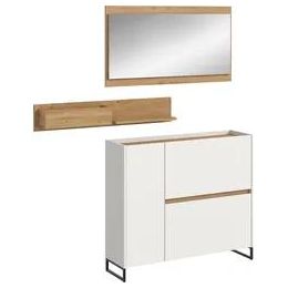 Garderoben-Set Inosign "EVRID, 3-teilig, Breite 140 cm, individuell stellbar & erweiterbar", weiß nb, artisan oak nb, B:140cm H:197cm T:32cm, Spanplatte, Kastenmöbel-Sets, Garderobenkombination, Garderobe, Wandgarderobe, Flur, Diele