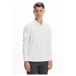Langarm-Poloshirt Tommy Hilfiger "1985 REGULAR LS POLO", Herren, Gr. M, weiß, Piqué, Obermaterial: 96% Baumwolle, 4% Elasthan, normal, Rippbündchen, Shirts