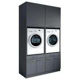 Mehrzweckschrank-Set LAUNDREEZY "Laundreezy, 4-tlg. Mehrzweckschrank-Set B/H/T 135/238/68 cm", anthrazit matt, B:135cm H:238cm T:68cm, Holzwerkstoff, Kastenmöbel-Sets, Breite 135 cm, Soft-Close-Funktion für Türen