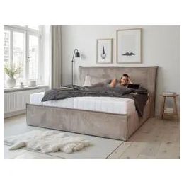 Polsterbett Collection AB "Marla erhältlich in der Breite 180x200cm, mit Cordstoff bezogen", taupe, B:207cm H:118cm L:215cm, Betten, wahlweise mit Lattenrost und King-Matratze (28cm), Topseller