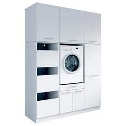 Mehrzweckschrank-Set LAUNDREEZY "Laundreezy, 6-tlg. Mehrzweckschrank-Set B/H/T 168/238/68 cm", weiß matt, B:168cm H:238cm T:68cm, Holzwerkstoff, Kastenmöbel-Sets, Breite 168 cm, Soft-Close-Funktion für Türen