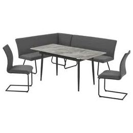 Eckbankgruppe OTTO HOME "Stevian", anthrazite, anthrazite,, Struktur (100% Polyester), Bank Recamiere rechts, FSC-zertifizierter Holzwerkstoff, Keramik, Metall, Polyester, Polywood, Sitzmöbel-Sets, Holz, Strukturstoffbezug, Freischwingerstühle, gesteppten Bänken