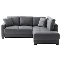 Ecksofa MR. COUCH "Pierre, L-Form mit Taschenfederkern", novaclean senseo 1 anthrazit, B:235cm H:91cm T:186cm, 95% Polyester / 5% Nylon, Sofas, mit DuraSpring-Taschenfederkern bis 140 kg belastbar