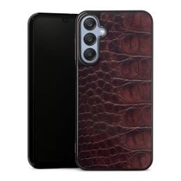 DeinDesign Galaxy A25 5G Handy Silikon H&uuml;lle Case schwarz Handyh&uuml;lle Leather Crocodile Animal Print