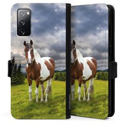 DeinDesign Galaxy S20 Handy Klapph&uuml;lle Handyh&uuml;lle aus Kunst Leder schwarz Flip Case Nature Horse Meadow Sideflip mit Lasche