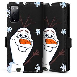 DeinDesign Galaxy S20 Handy Klapph&uuml;lle Handyh&uuml;lle aus Kunst Leder schwarz Flip Case Disney Frozen 2 Frozen Olaf Sideflip mit Lasche