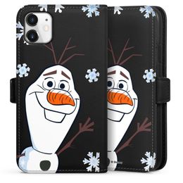 DeinDesign iPhone 11 Handy Klapph&uuml;lle Handyh&uuml;lle aus Kunst Leder schwarz Flip Case Disney Frozen 2 Frozen Olaf Sideflip mit Lasche