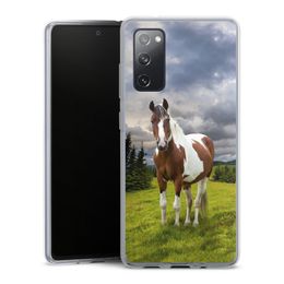 DeinDesign Galaxy S20 FE 5G Handy Silikon H&uuml;lle Case transparent Handyh&uuml;lle Meadow Nature Horse Silikon Case