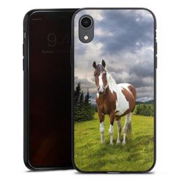 DeinDesign iPhone Xr Handy Silikon H&uuml;lle Case schwarz Handyh&uuml;lle Horse Nature Meadow