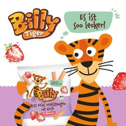 Kindersnack Mini Maisstangen mit Hirse Erdbeere ab 3 Jahren Billy Tiger