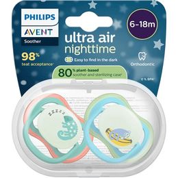 Schnuller ultra air nighttime Silikon, grün/blau, 6-18 Monate Philips Avent