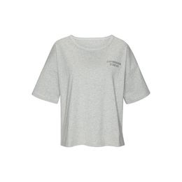 Copenhagen Studios T-Shirt grau Gr. 36/38 für Damen. Rundhals und Logostickerei. Loose Fit. Nachhaltig.