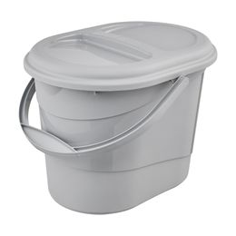 keeeper Bio-Kompostbeh&auml;lter 'Elsa' mit Deckel oval eco stone grey 37 x 27,5 cm 13 l