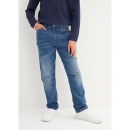 bonprix Thermo Slim-Fit-Jeans mit Flanellfutter Tapered, blau, mit Baumwolle