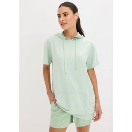 bonprix Oversized Sport-Shirt mit Kapuze schnelltrocknend, gr&uuml;n