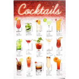 Poster Reinders "Cocktails Rezepte", bunt (farbe bild(er): mehrfarbig), B:61cm H:91,5cm, Papier, Bilder, Poster