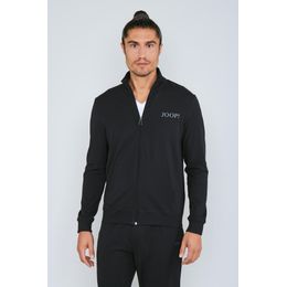 JOOP! Sweatjacke JOOP "Comfort", Herren, Gr. L, schwarz, Jersey, Obermaterial: 95% Baumwolle, 4% Elasthan, 1% sonstige Fasern, unifarben, Basic hüftbedeckend, ohne Ausschnitt, angesetztes Bündchen, Sweatjacken, Stehkragen, Regular Fit, geteilte Kängurutaschen, langärmelig