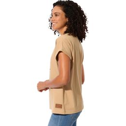 WITT Damen Shirt mit platziertem Druckmuster, camel-ecru-bedruckt, Gr&ouml;&szlig;e 46