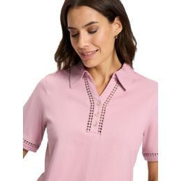 WITT Damen Poloshirt mit Kn&ouml;pfen in Horn-Optik, mauve, Gr&ouml;&szlig;e 50