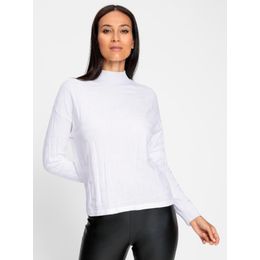 Heine Witt Damen Jacquardpullover in 3-D-Optik gemustert, ecru, Größe 44